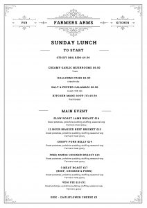 OUR MENU – The Farmers Arms